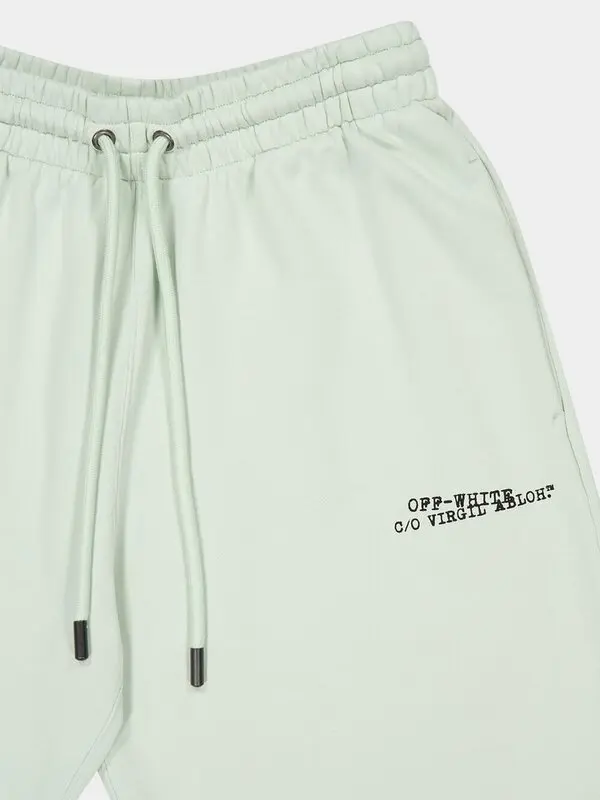 Off-White Big Double Arrow Cotton Shorts - Green
