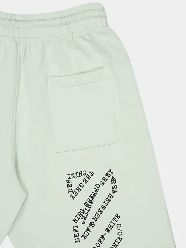 Off-White Big Double Arrow Cotton Shorts - Green
