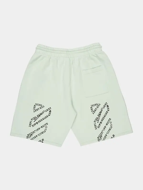 Off-White Big Double Arrow Cotton Shorts - Green