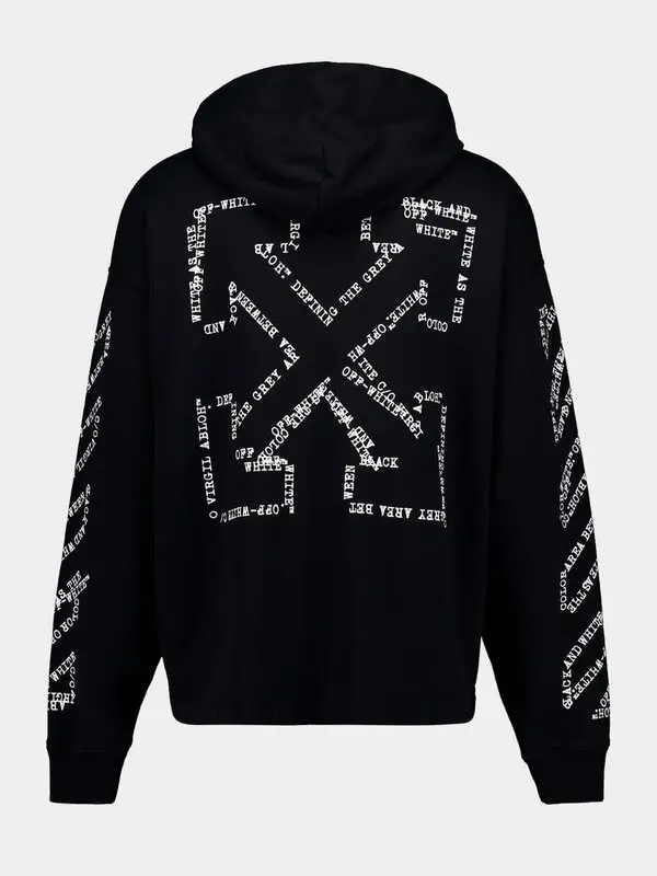 Off-White Type Machine Arrow Cotton Hooded Sweatshirt - Black