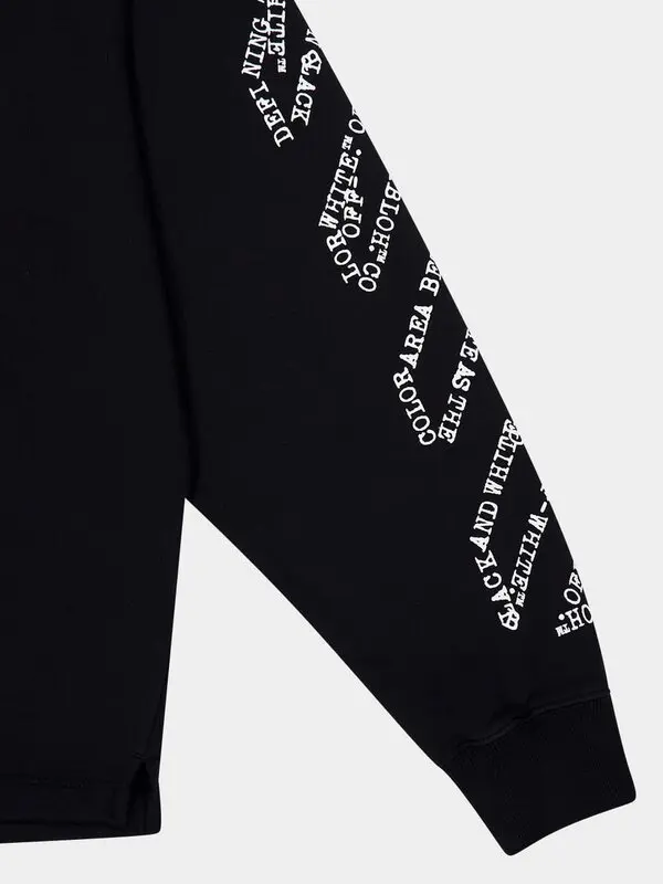 Off-White Type Machine Arrow Cotton Hooded Sweatshirt - Black