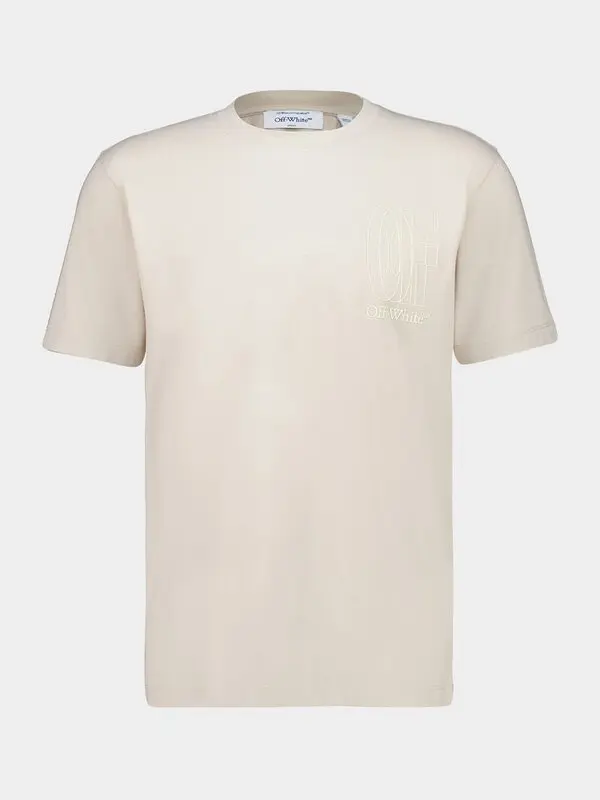 Off-White Big Double Cotton T-shirt - Cream