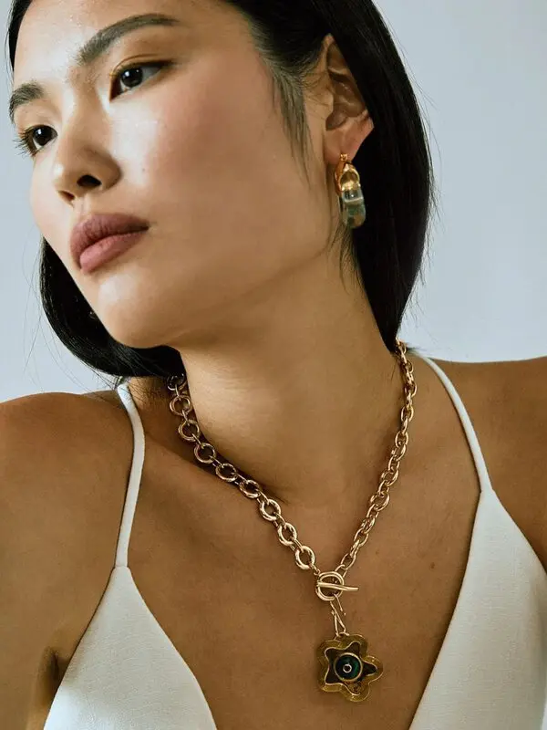 LIZZIE FORTUNATO Organic Hoops - Blue
