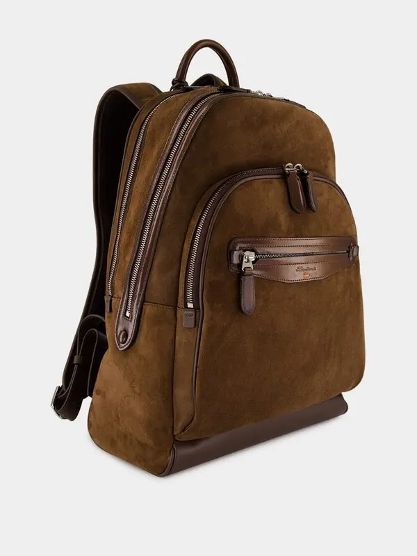 Santoni Suede Leather Backpack