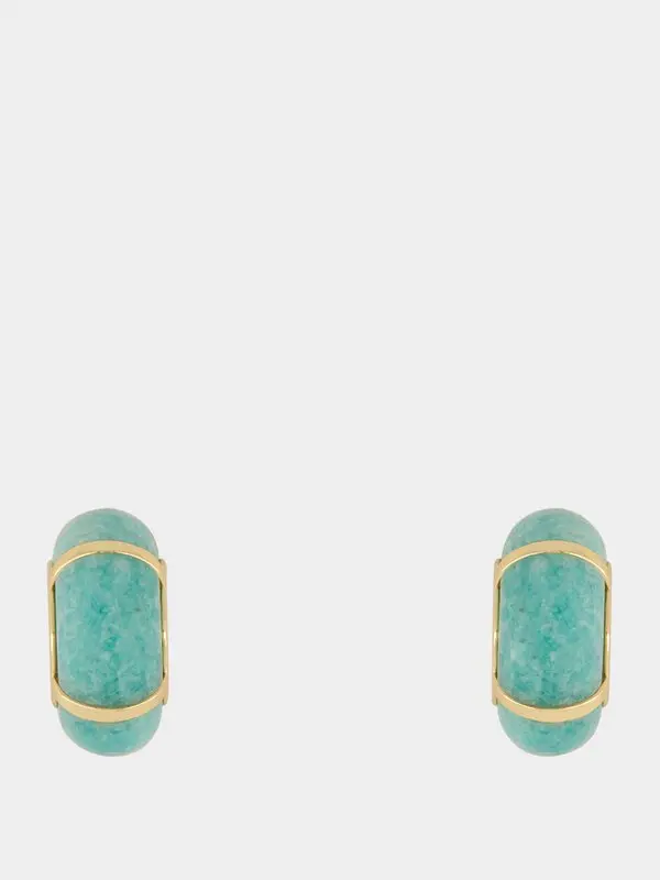 LIZZIE FORTUNATO Zellige Amazonite Hoop Earrings - Blue