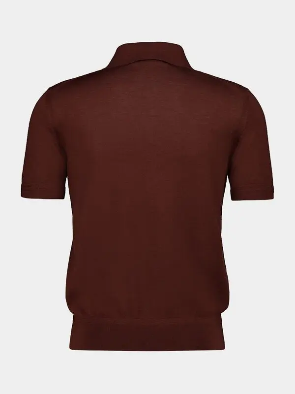 TOM FORD Cocoa Fine Gauge Cashmere-silk Polo