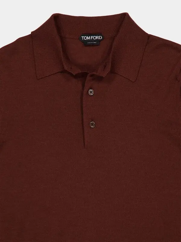 TOM FORD Cocoa Fine Gauge Cashmere-silk Polo