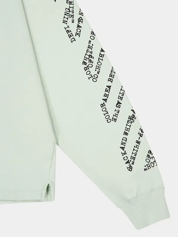 Off-White Cotton Hooded Sweatshirt With Arrow Graphic - Green