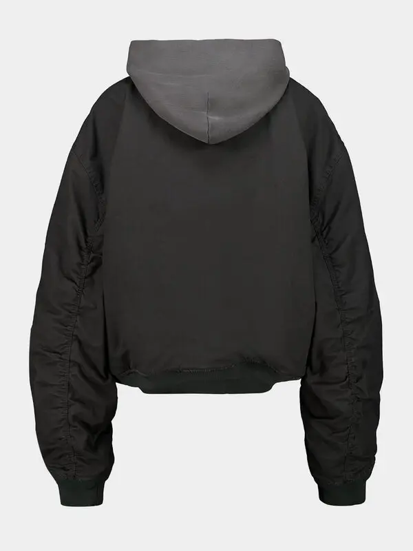 Balenciaga Hooded Standard Bomber Jacket In Anthracite