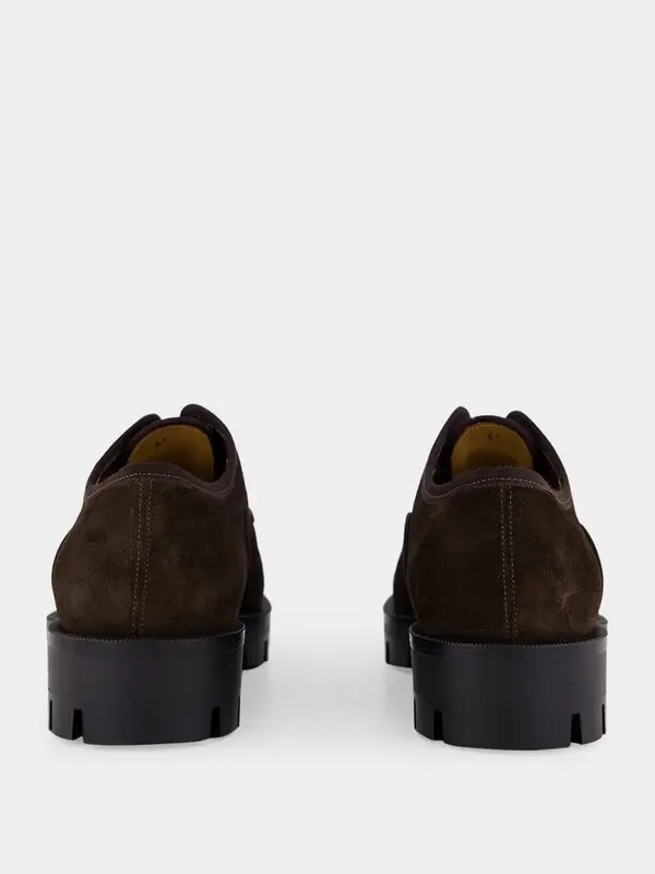 CHRISTIAN LOUBOUTIN Cafe Alpha Crosta Calf Leather Loafers - Brown