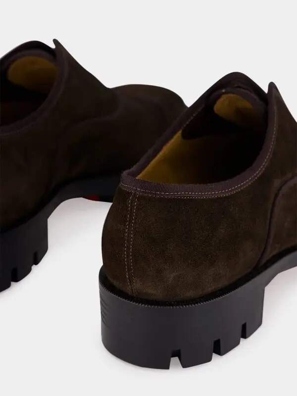 CHRISTIAN LOUBOUTIN Cafe Alpha Crosta Calf Leather Loafers - Brown