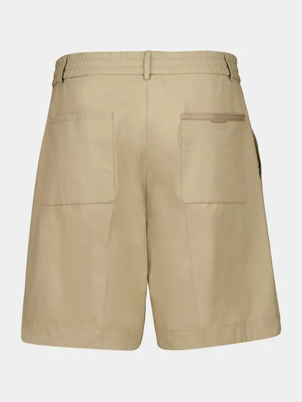 Moncler Seersucker Shorts - Beige