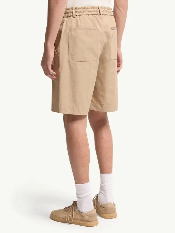 Moncler Seersucker Shorts - Beige