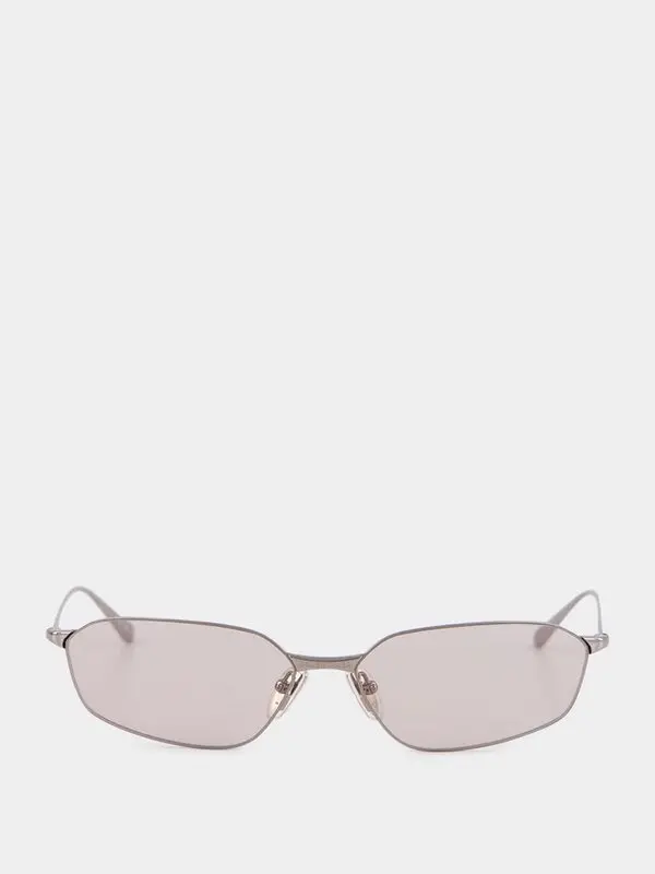 Balenciaga Invisible 2.0 Oval Sunglasses - Silver