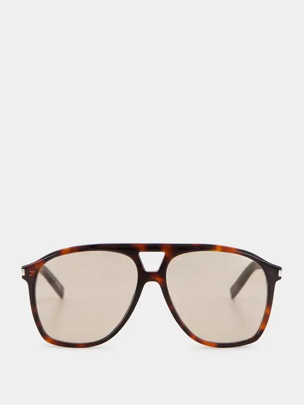 Saint Laurent Havana Sl 596 Dune Aviator Sunglasses - Brown
