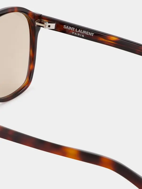 Saint Laurent Havana Sl 596 Dune Aviator Sunglasses - Brown