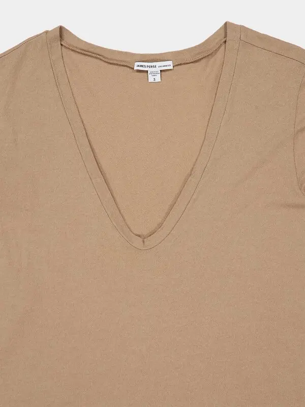 JAMES PERSE Cotton Deep V-neck T-shirt