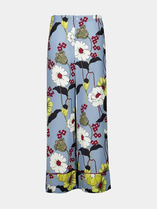 Marni Floral Printed Palazzo Pants - Blue