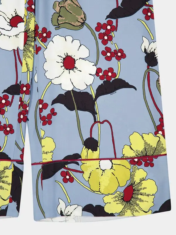 Marni Floral Printed Palazzo Pants - Blue