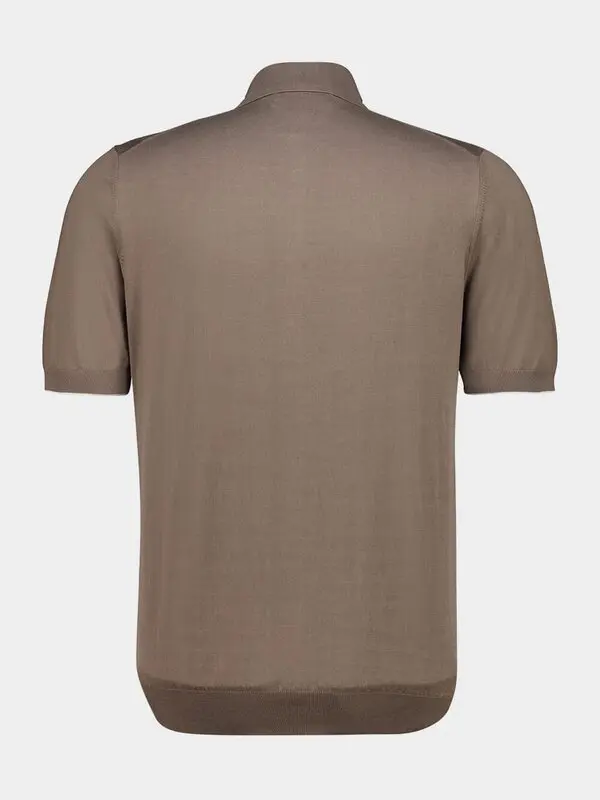 Brunello Cucinelli Lightweight Cotton Knit Polo Shirt