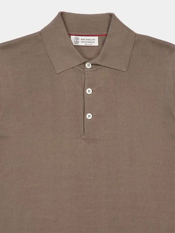 Brunello Cucinelli Lightweight Cotton Knit Polo Shirt