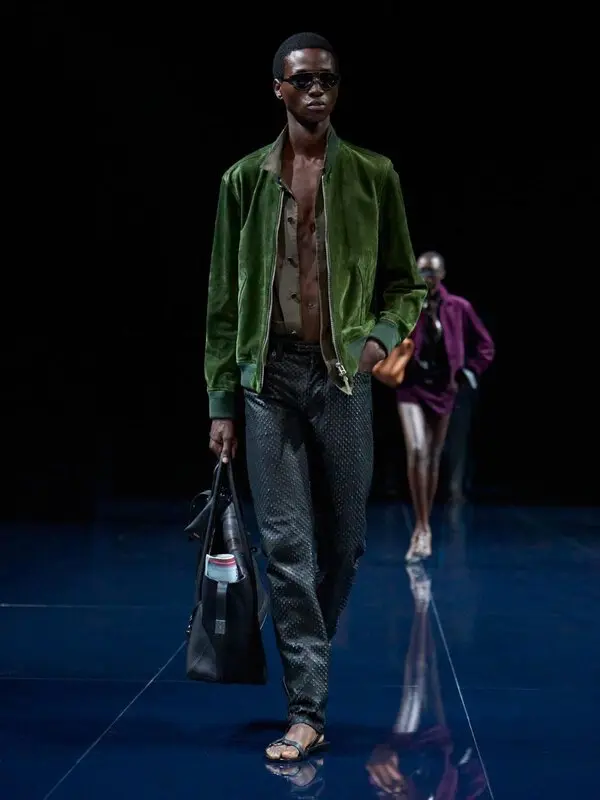 TOM FORD Chive Perforated Cashmere Suede Bomber - Green