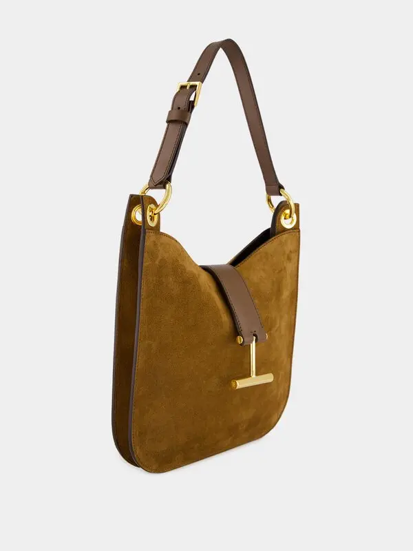 TOM FORD Small Tara Suede Crossbody Bag - Brown