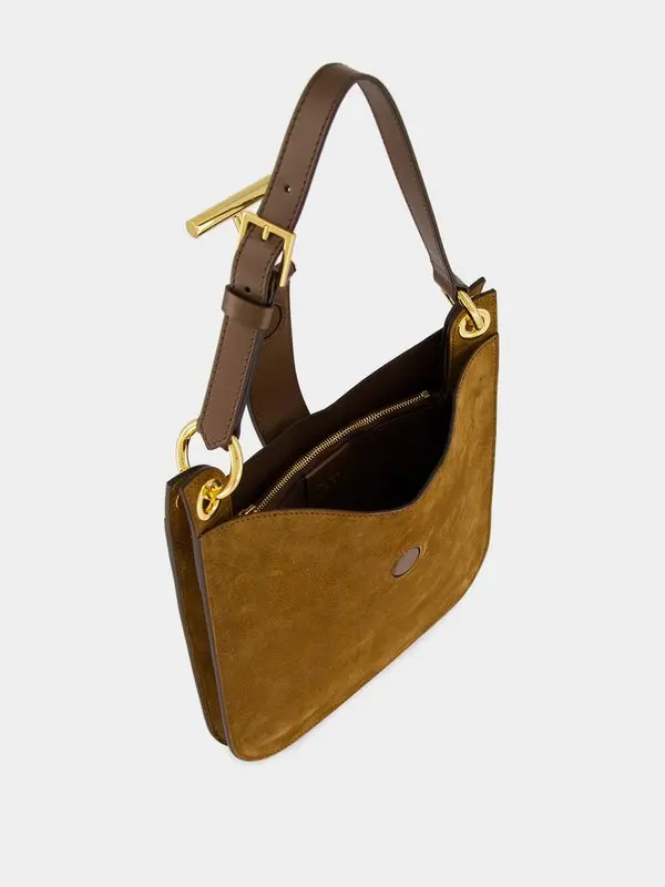 TOM FORD Small Tara Suede Crossbody Bag - Brown