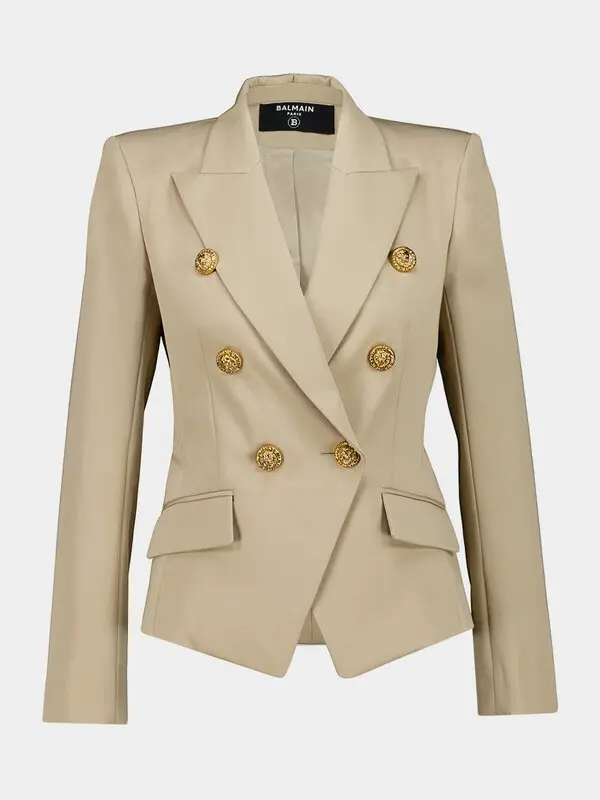Balmain Sable 6-button Cotton Blazer - Beige