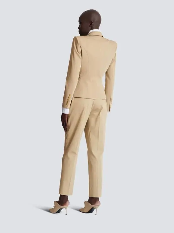 Balmain Sable 6-button Cotton Blazer - Beige
