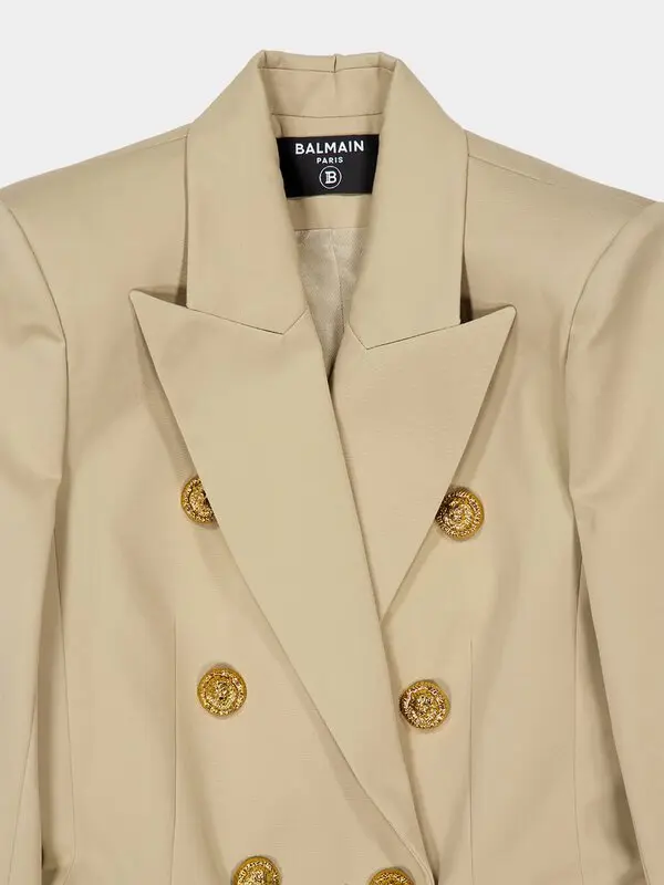Balmain Sable 6-button Cotton Blazer - Beige