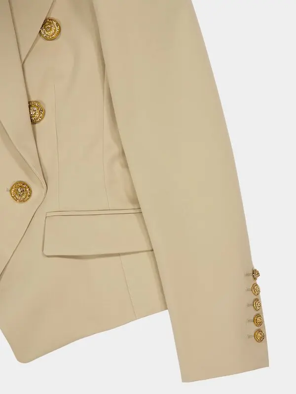 Balmain Sable 6-button Cotton Blazer - Beige