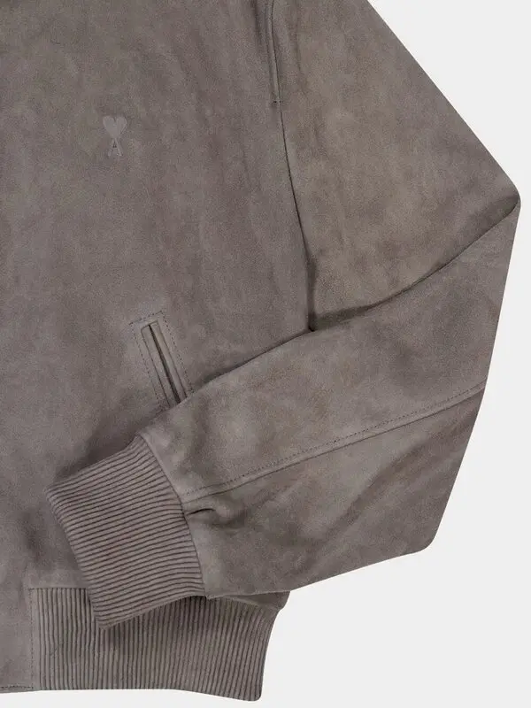AMI Paris De Coeur Zipped Jacket - Grey