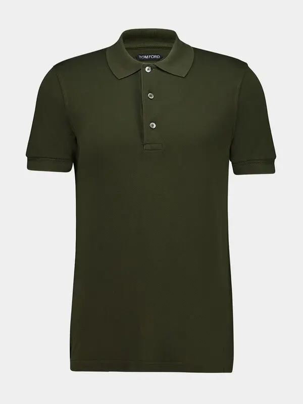 TOM FORD Military Piquet Polo - Green