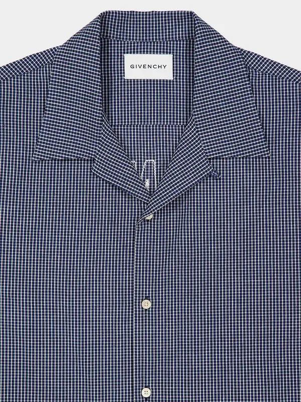 Givenchy Checked Cotton Shirt With Embroidery - Blue