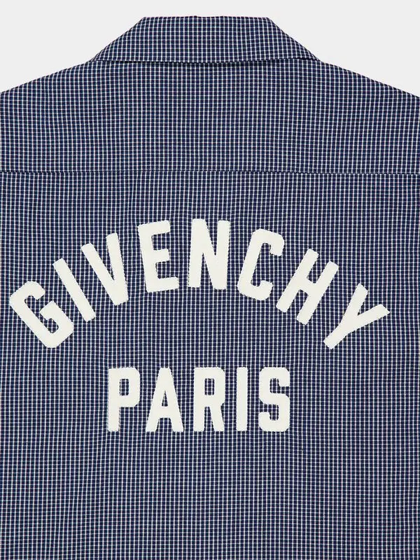 Givenchy Checked Cotton Shirt With Embroidery - Blue