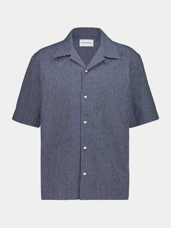 Givenchy Checked Cotton Shirt With Embroidery - Blue