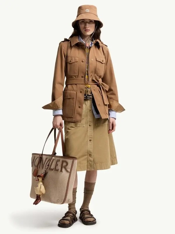 Moncler Hooded Gabardine Field Jacket - Brown