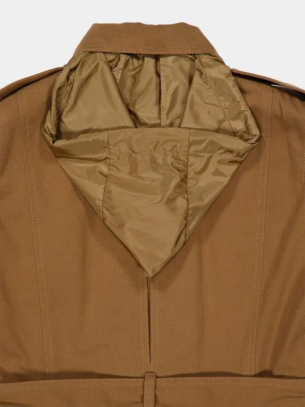 Moncler Hooded Gabardine Field Jacket - Brown
