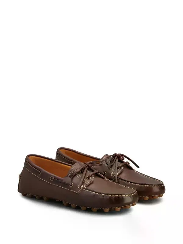 TOD'S Laced Boat Shoes - Brown
