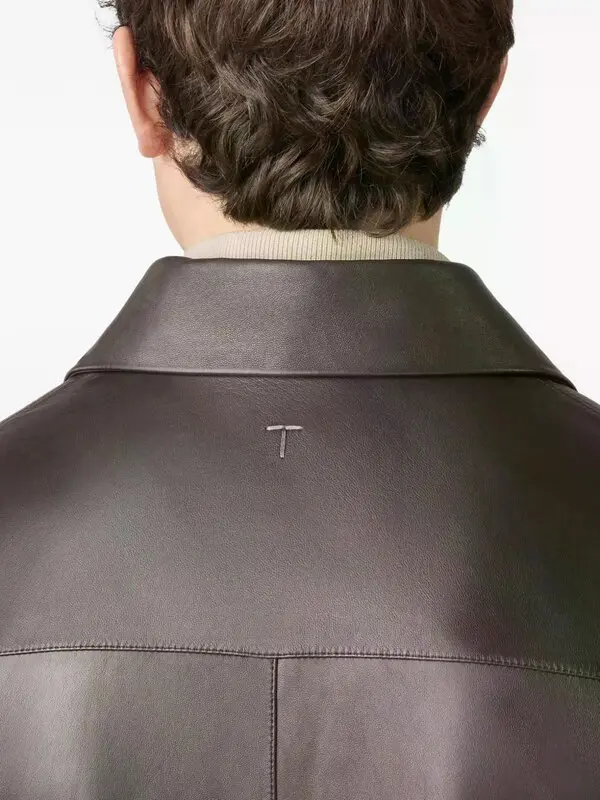 TOD'S Zipped Leather Overshirt