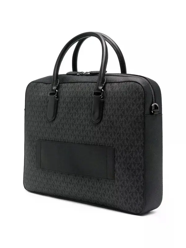 Michael Kors Logo-print Zip Briefcase - Grey