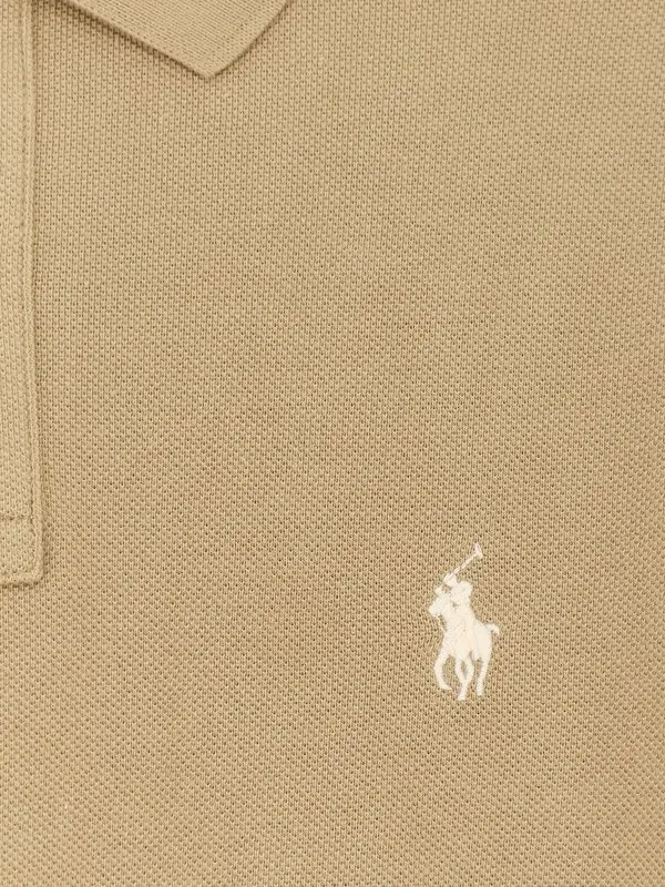 Polo Ralph Lauren Cotton Polo Shirt With Frontal Logo Embroidery - Beige