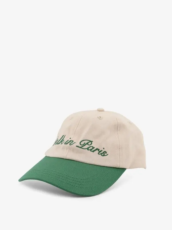WALK IN PARIS Embroidered Denim Cap - Beige