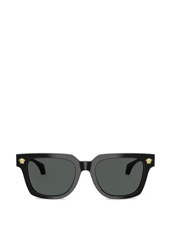 Versace Logo Square-frame Sunglasses - Black