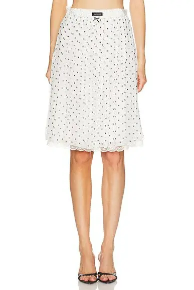 Marc Jacobs Layered Crinkle Chiffon Skirt With Lace Hem