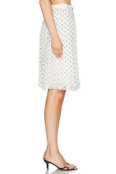 Marc Jacobs Layered Crinkle Chiffon Skirt With Lace Hem