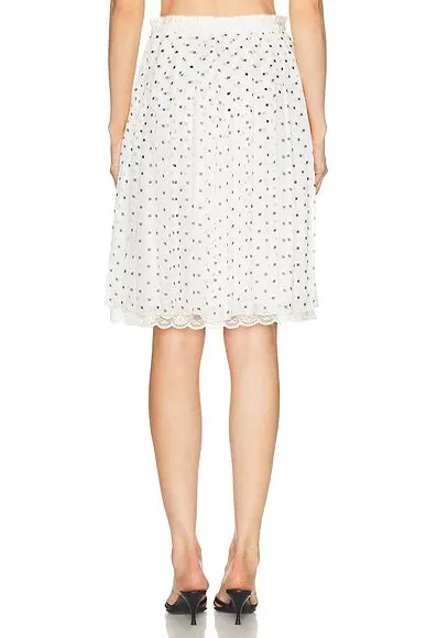 Marc Jacobs Layered Crinkle Chiffon Skirt With Lace Hem