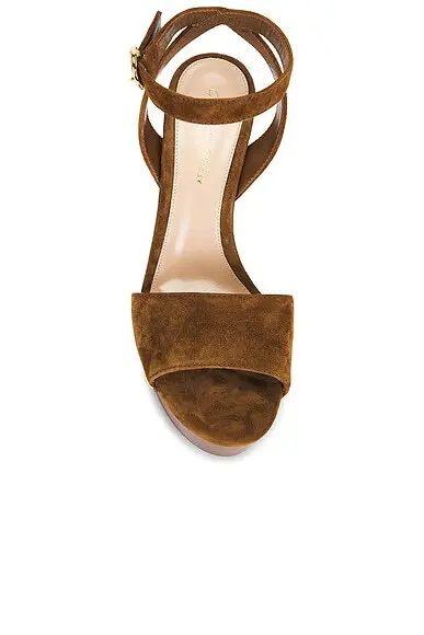 GIANVITO ROSSI Suede Platform Sandals With Gold-tone Studs - Texas