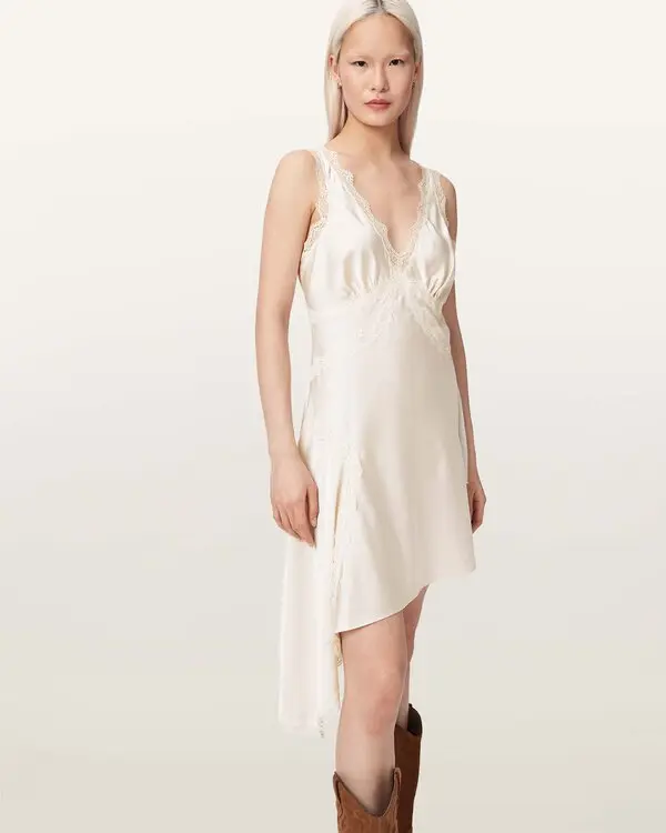 ALLSAINTS Ilka Asymmetric Lace Mini Dress